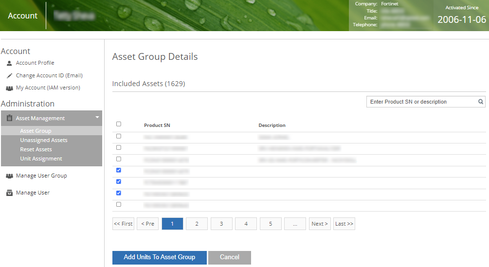 Managing asset groups in My Account | FortiCloud Services 25.1.a ...