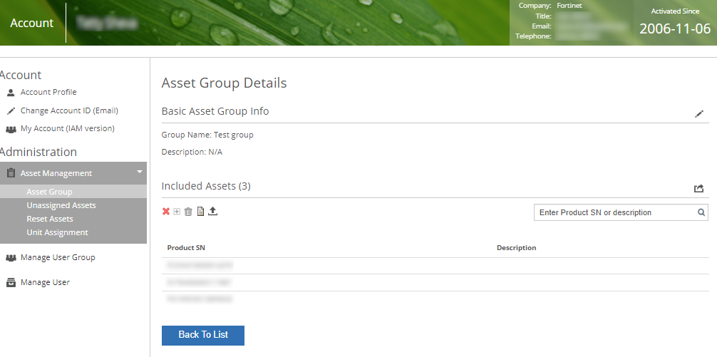 Managing asset groups in My Account | FortiCloud Services 25.1.a ...