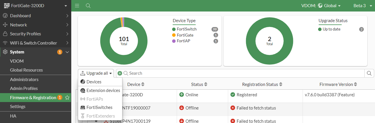 Viewing and upgrading the FortiSwitch firmware version | FortiSwitch 7. ...