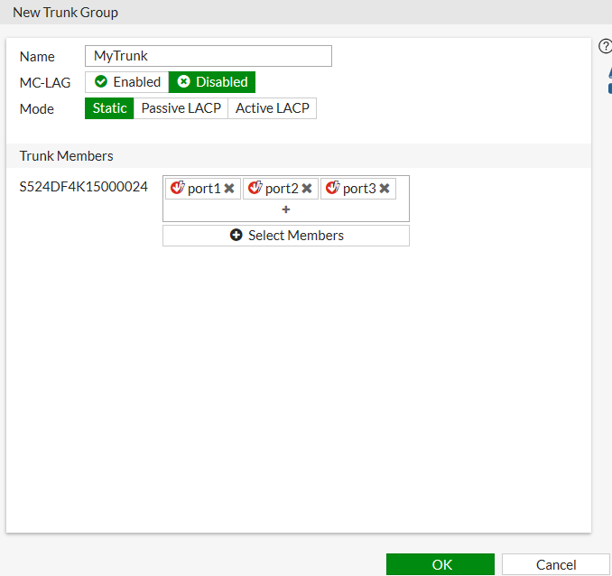 Adding 802.3ad link aggregation groups (trunks) | FortiSwitch 7.6.1 ...