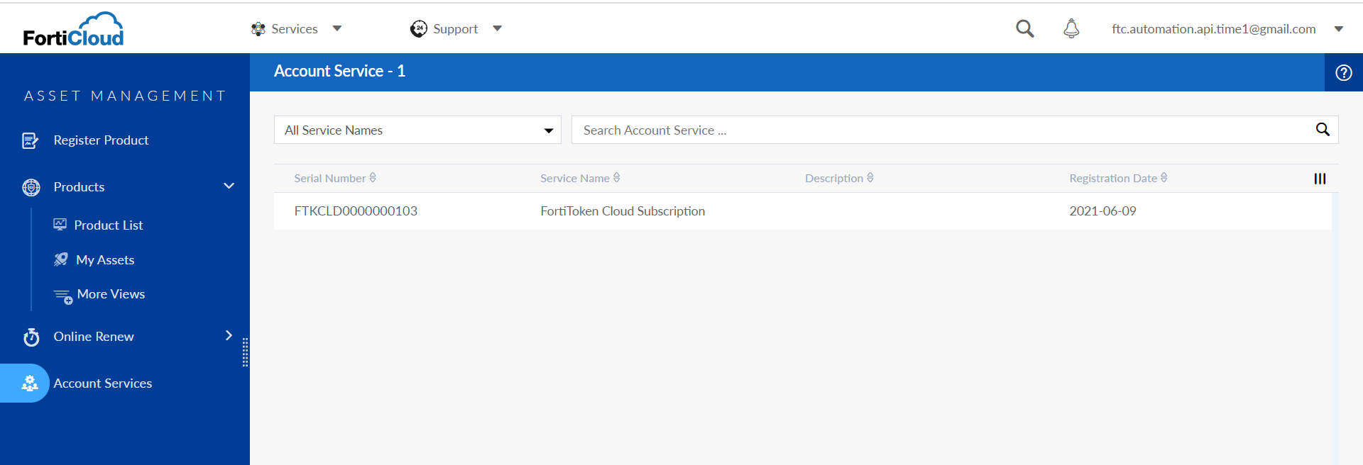 How to register your FTC license | FortiToken Cloud 22.2.b