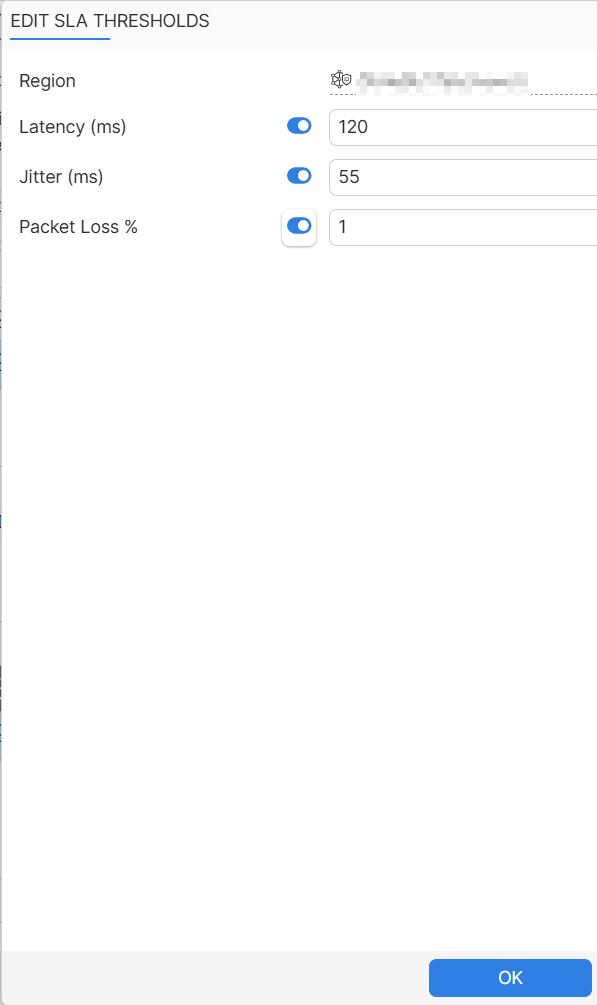 Editing SLA thresholds | FortiSASE | Fortinet Document Library