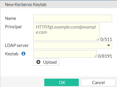 Create or edit a Kerberos authentication service | FortiProxy 7.4.1 | Fortinet Document Library