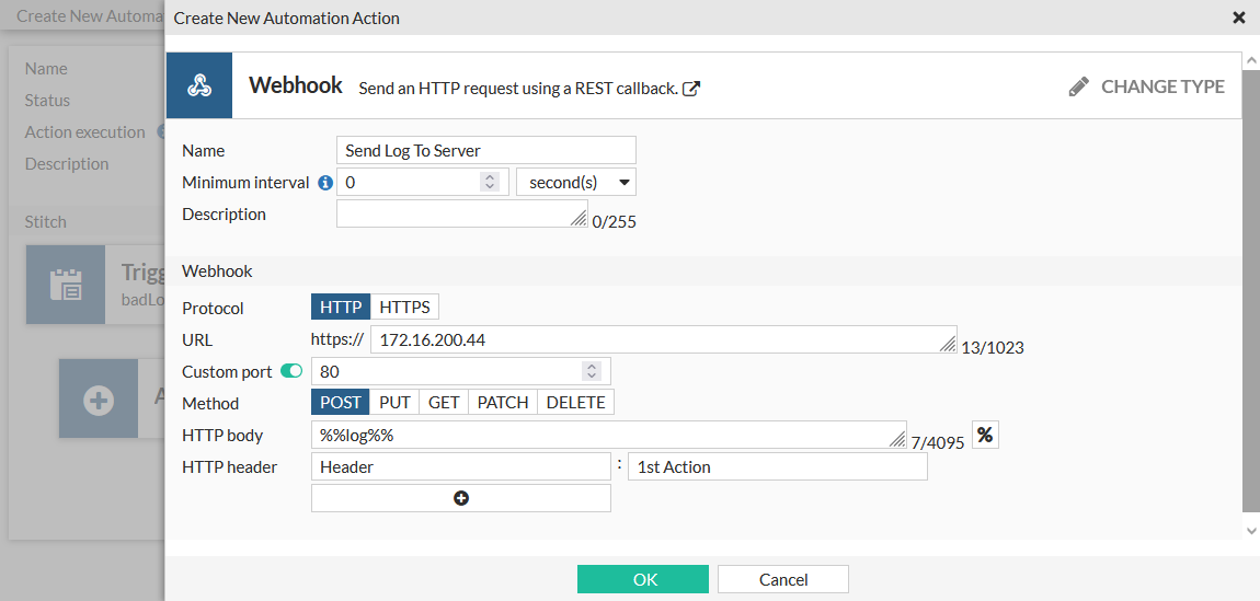 Webhook action | FortiProxy 7.4.1 | Fortinet Document Library