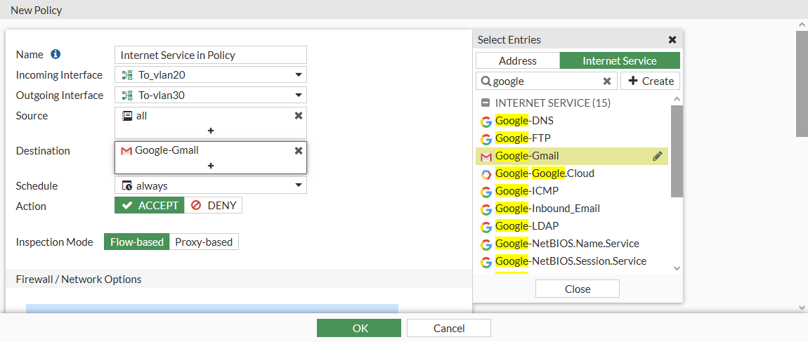 Using Internet Service in policy | FortiGate / FortiOS 7.0.15 ...