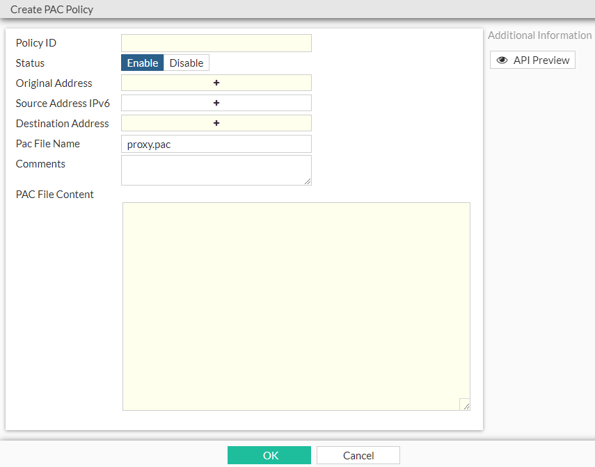 Create or edit a PAC policy | FortiProxy 7.4.5 | Fortinet Document Library