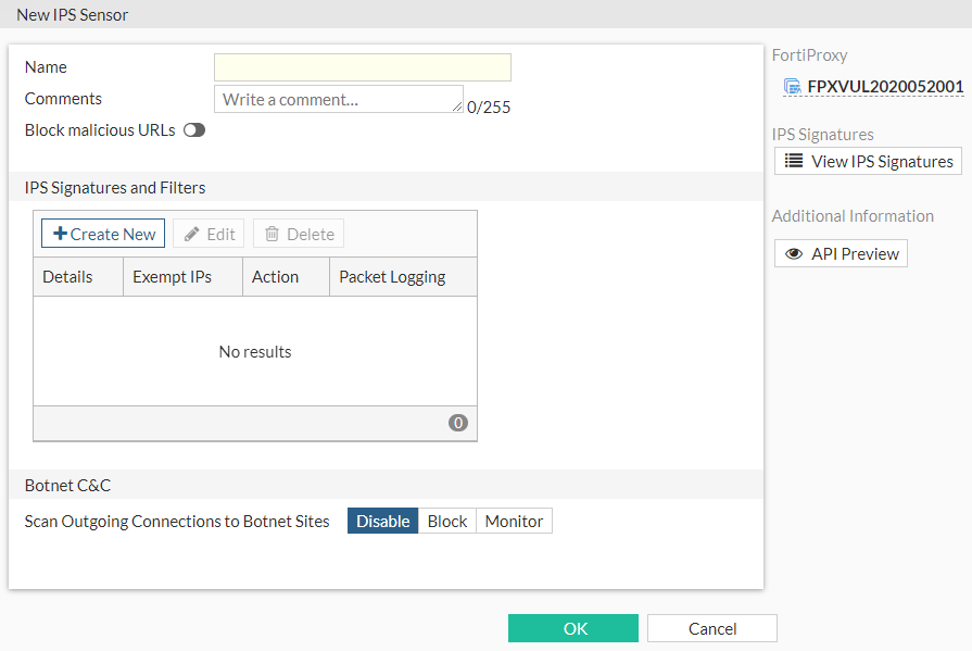 Create or edit an IPS sensor | FortiProxy 7.4.5 | Fortinet Document Library