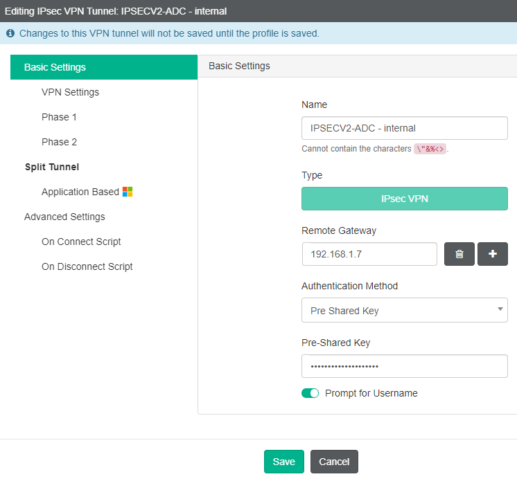 IPsec VPN support for traffic going through FortiADC | FortiClient 7.2. ...