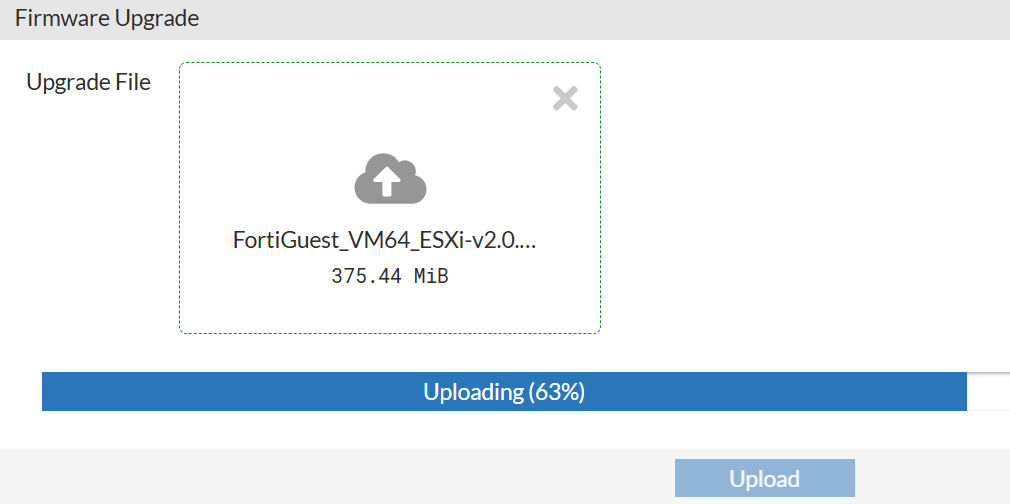 Firmware Upgrade | FortiGuest 2.2.0 | Fortinet Document Library