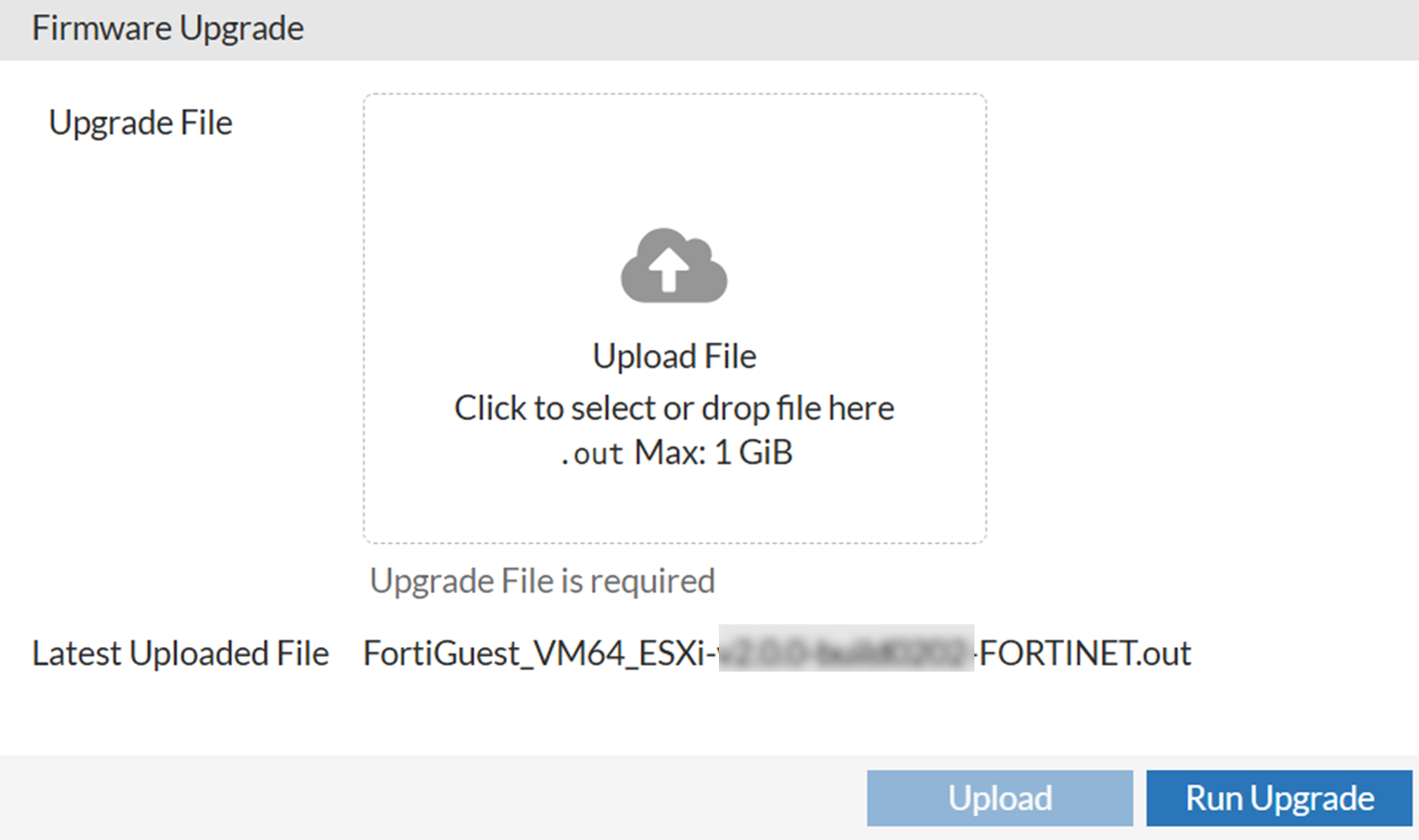 Firmware Upgrade | FortiGuest 2.2.0 | Fortinet Document Library
