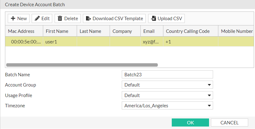 Creating Device Account Batch | FortiGuest 2.2.0 | Fortinet Document ...