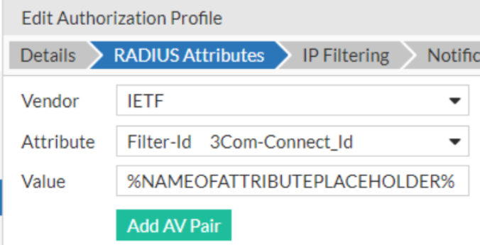 RADIUS Attribute Placeholder | FortiGuest 2.2.0 | Fortinet Document Library