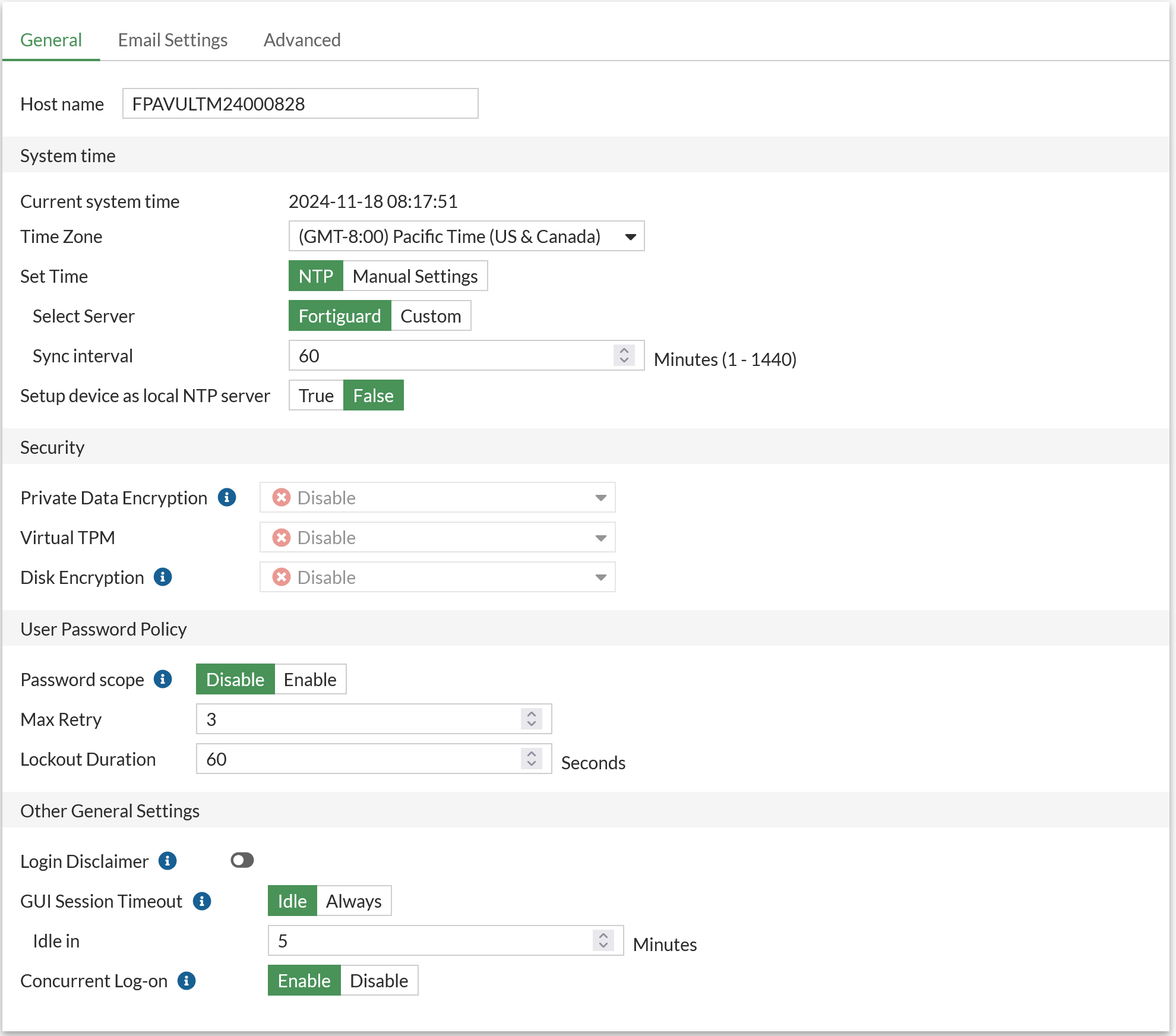 Settings | FortiPAM 1.5.0 | Fortinet Document Library