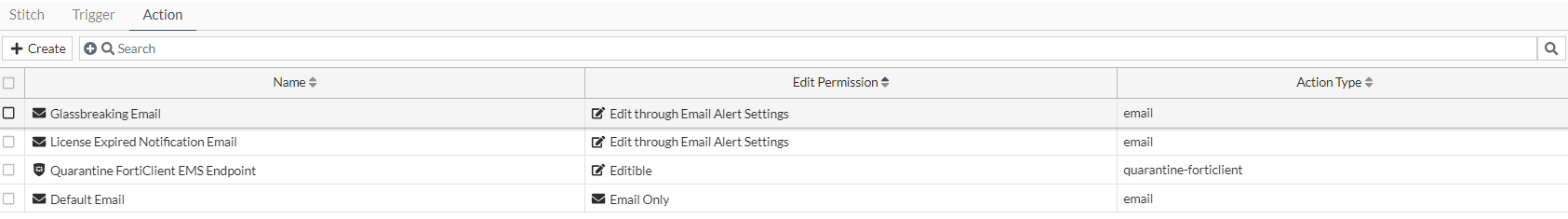 Action | FortiPAM 1.5.0 | Fortinet Document Library