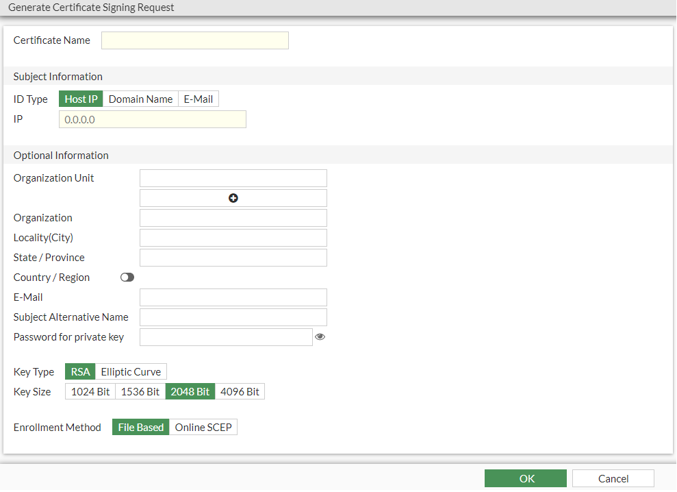 Generating a CSR (Certificate Signing Request) | FortiPAM 1.5.0 ...