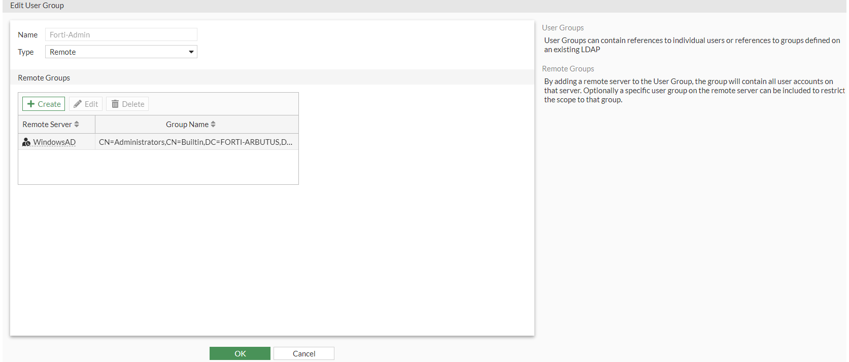 Configuring a user group | FortiPAM 1.1.0 | Fortinet Document Library