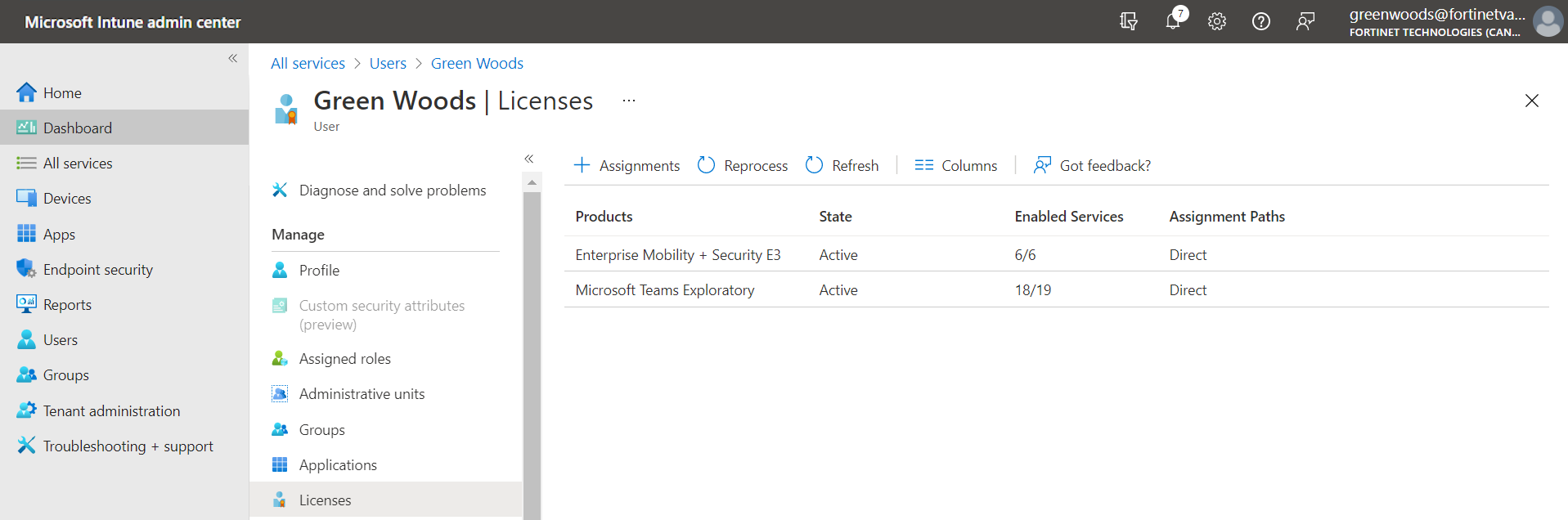 Accessing and logging in to the Intune portal | FortiClient 7.4.0 ...