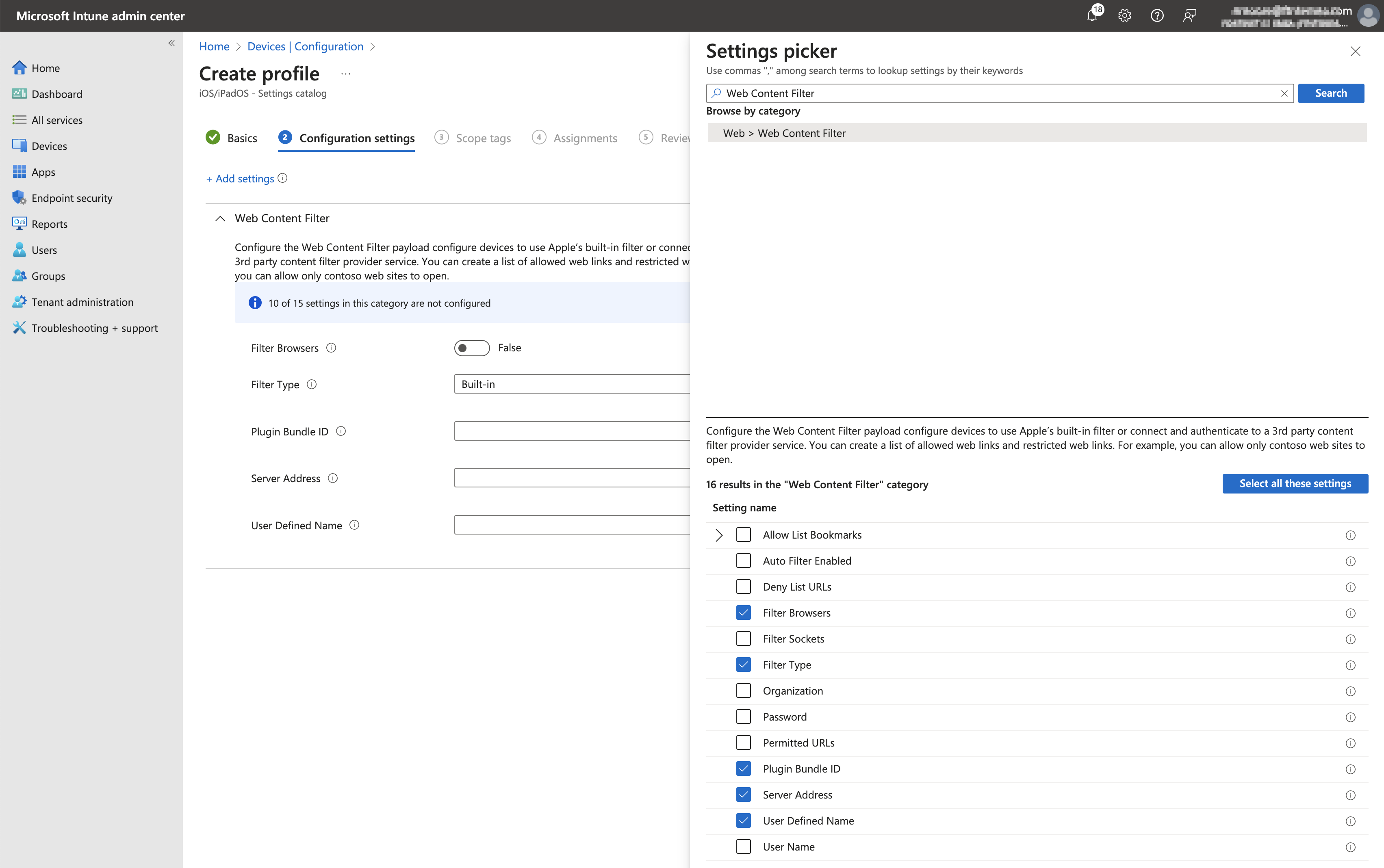 Pushing Web Filter content profile to FortiClient (iOS) | FortiClient 7 ...