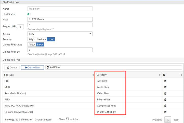Enhanced file type detection 7.6.1 | FortiADC 7.6.0 | Fortinet Document Library