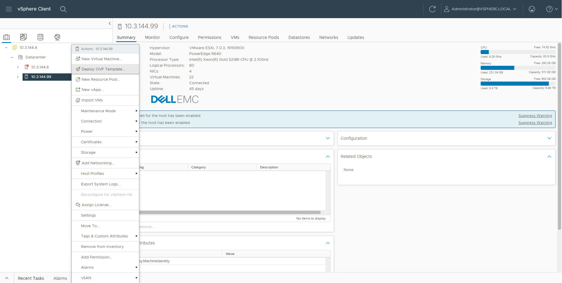 VMware ESXi Administration Guide | FortiAnalyzer Private Cloud 6.4.0 ...