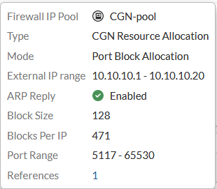 Displaying IP pool data | FortiGate / FortiOS 7.6.1 | Fortinet Document ...