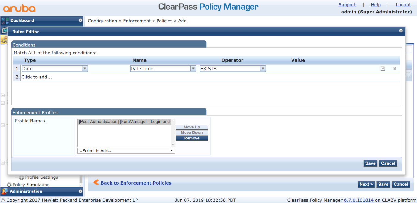 Creating ClearPass connector | FortiManager 6.4.4 | Fortinet Document ...