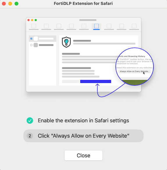 Installing the FortiDLP Browser Extension for Safari on macOS ...