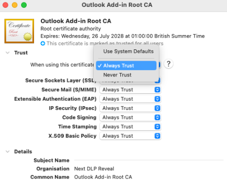 Deploying the FortiDLP Email Add-in to macOS | FortiDLP Agent 12.2.2 ...