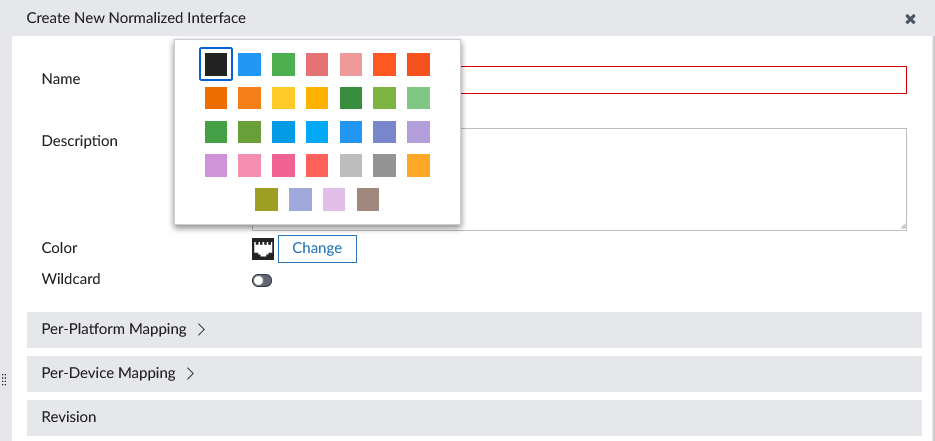 Color code an object | FortiManager 7.6.2 | Fortinet Document Library