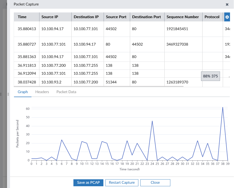 Interface packet capture | FortiManager 7.6.2 | Fortinet Document Library