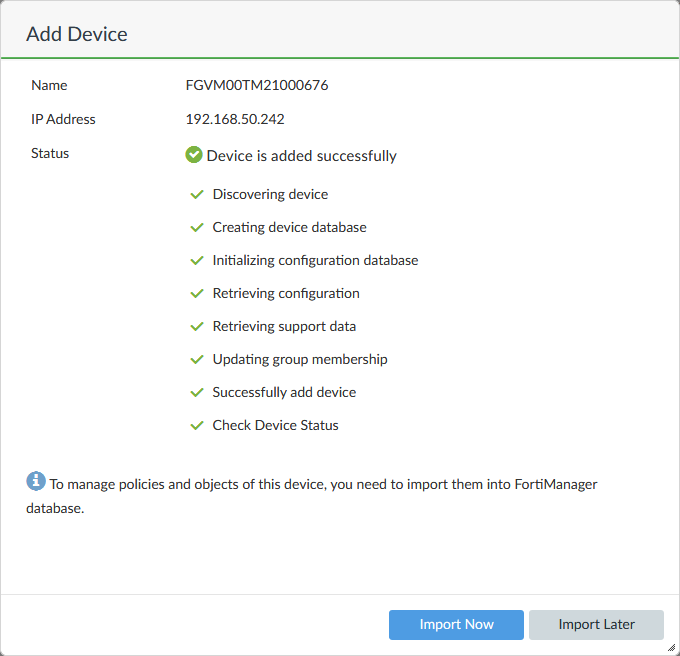 Adding online devices using Discover mode | FortiManager 7.6.2 ...