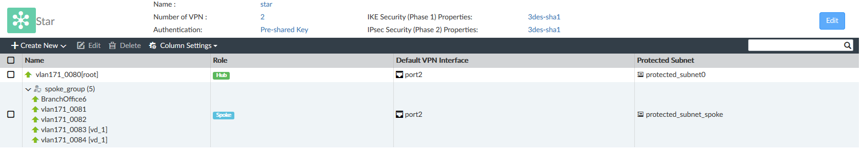 VPN Setup Wizard supports device groups | FortiManager 7.6.2 | Fortinet ...