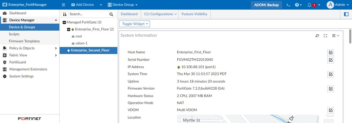 Viewing read-only polices in backup ADOMs | FortiManager 7.6.2 ...