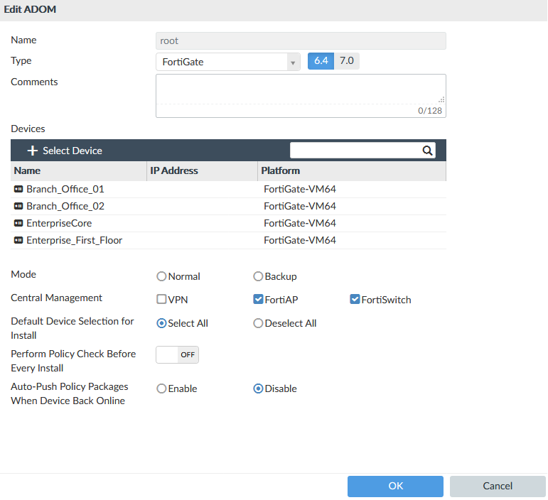Enabling FortiSwitch central management | FortiManager 7.6.2 | Fortinet ...