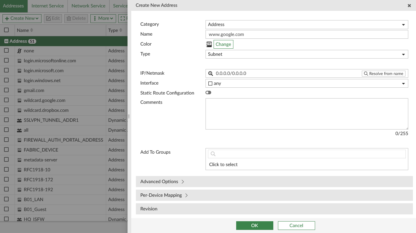 Creating objects | FortiManager 7.6.2 | Fortinet Document Library