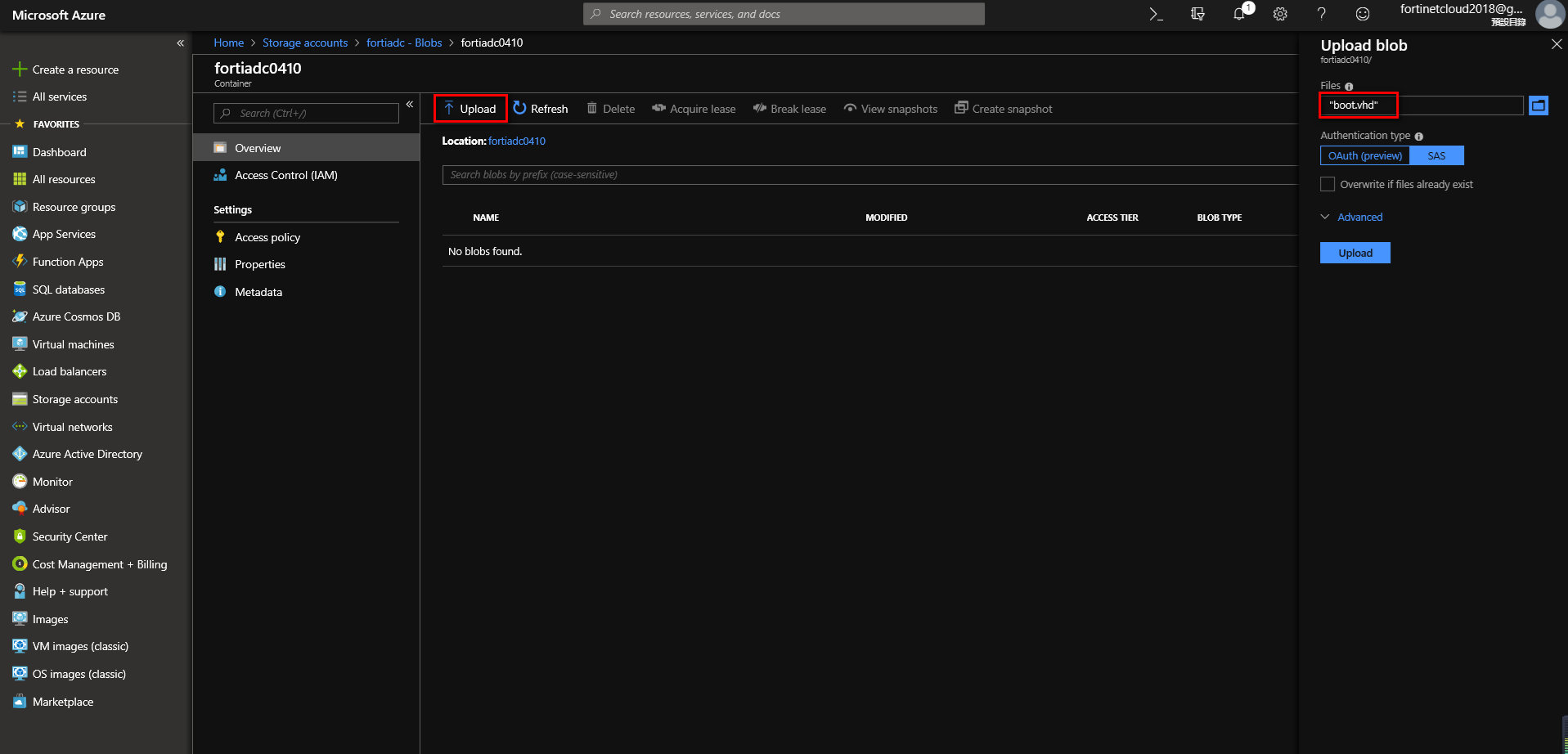 Deploying FortiADC-VM on Azure Cloud Platform | FortiADC Public Cloud 7.2.0