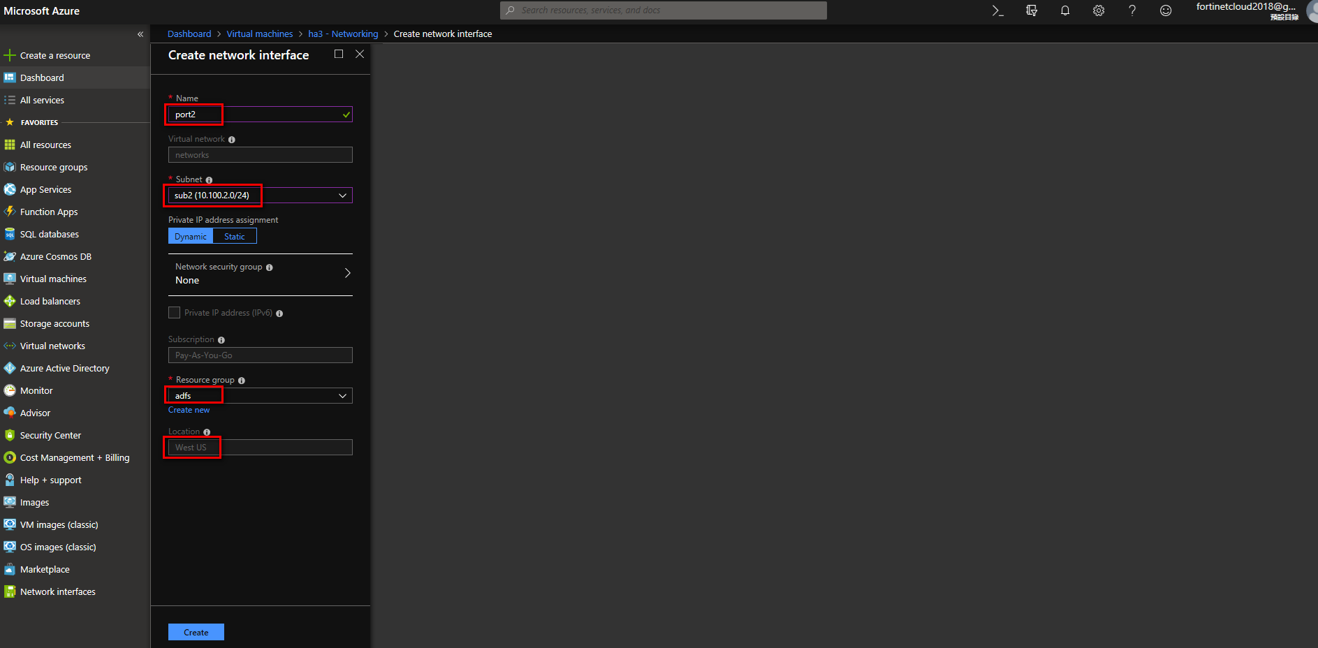 Deploying FortiADC-VM on Azure Cloud Platform | FortiADC Public Cloud 7.2.0
