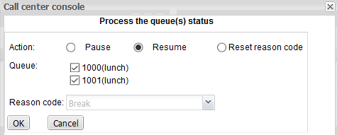 Resuming taking calls from queues | FortiVoice 7.2.0 | Fortinet ...