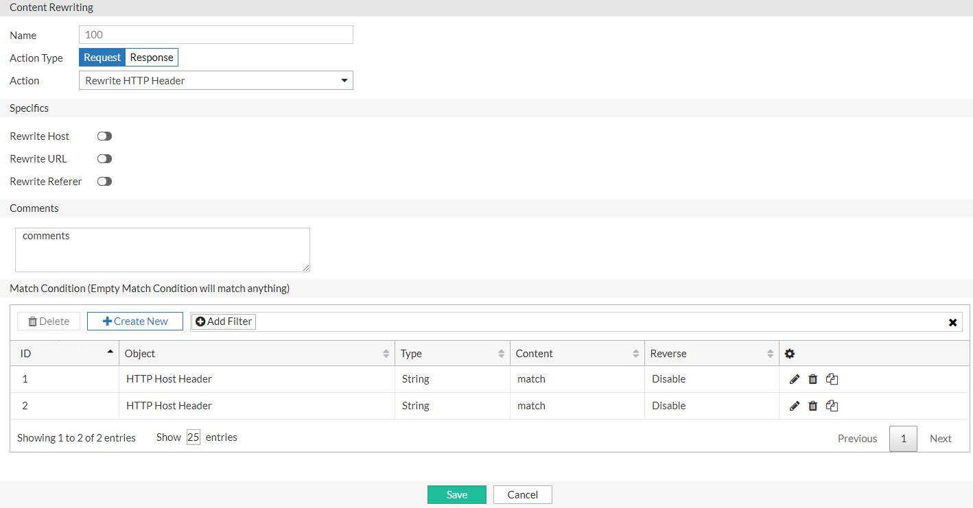 Using content rewriting rules | FortiADC 7.4.6 | Fortinet Document Library