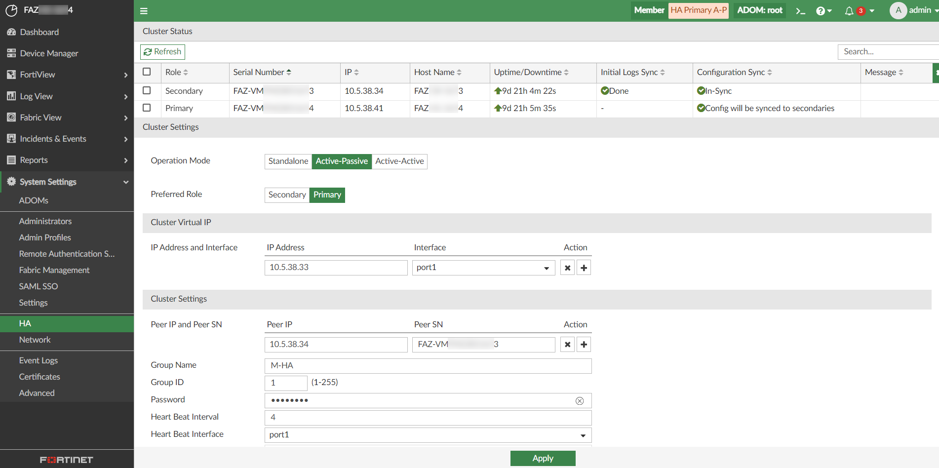 High availability for FortiAnalyzer Fabric members | FortiAnalyzer 7.6. ...