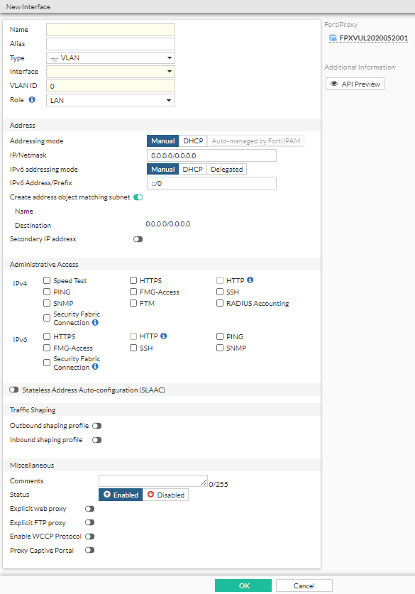 Create or edit an interface | FortiProxy 7.4.6 | Fortinet Document Library