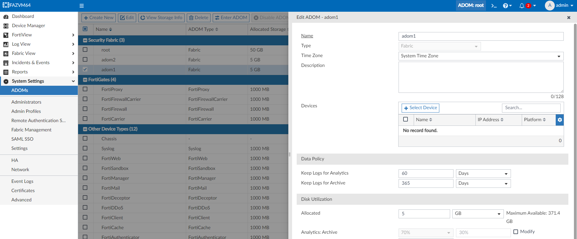 Per-ADOM admin profile 7.4.2 | FortiAnalyzer 7.4.0 | Fortinet Document ...