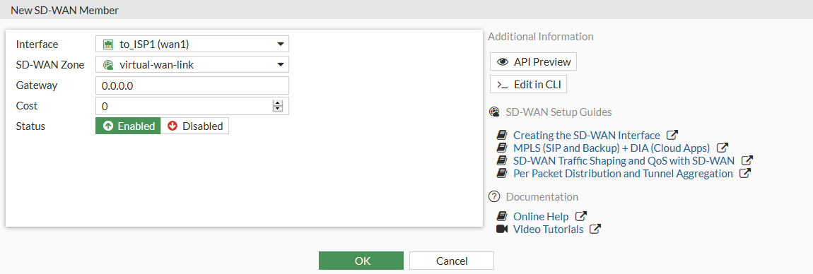 Configuring the SD-WAN interface | FortiGate / FortiOS 7.0.14 ...