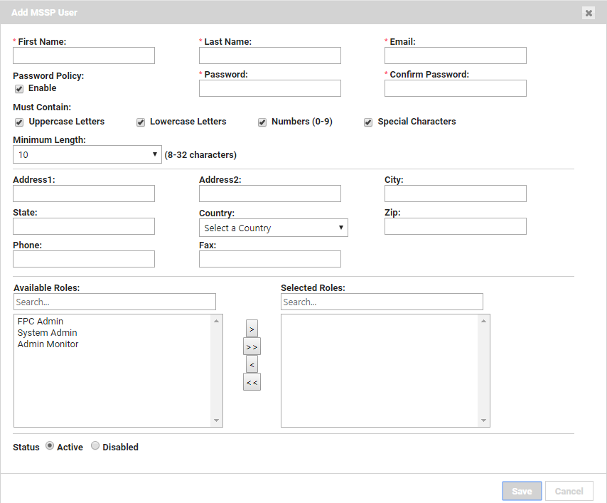 Create a user | FortiPortal 6.0.4