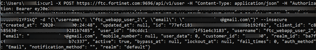 Curl examples | FortiToken Cloud 23.1.a