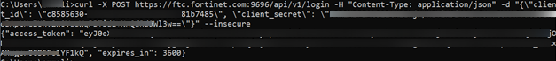Curl examples | FortiToken Cloud 23.1.a