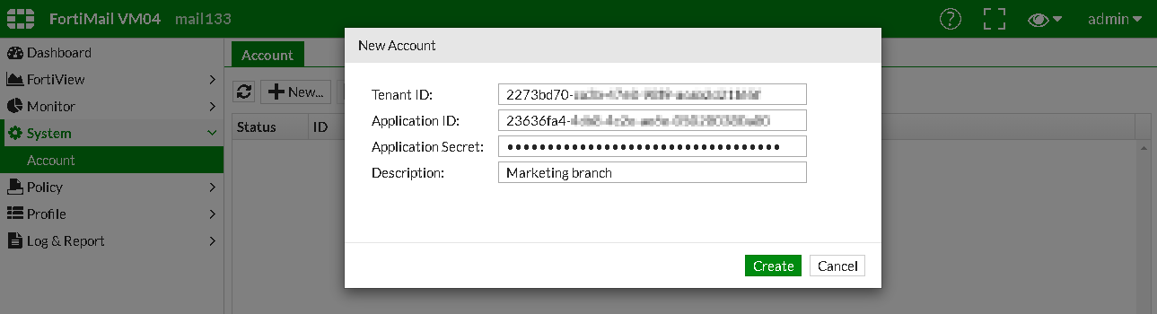 Adding Microsoft 365 account in FortiMail | FortiMail 6.4.0 | Fortinet ...