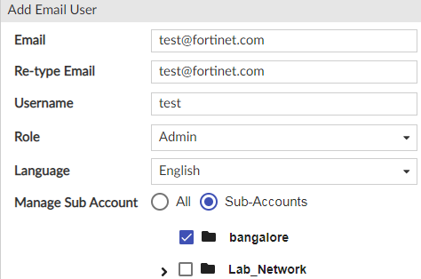 Adding and Managing Sub-Accounts | FortiEdge Cloud 24.4.0 | Fortinet Document Library