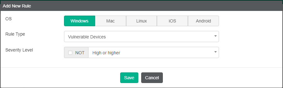 Zero Trust tagging rule for endpoints with all vulnerability severity levels 7.2.2 | FortiClient ...
