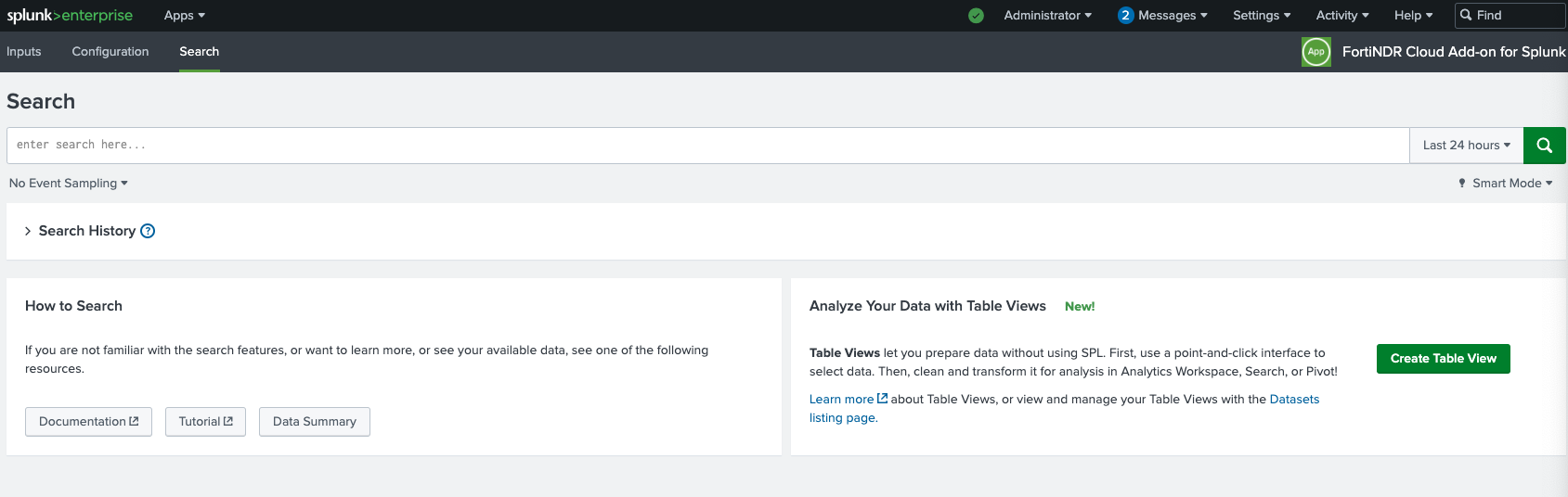 Viewing Events in Splunk | FortiNDR Cloud 2024.2.0 | Fortinet Document ...